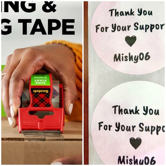 Office | Packing Tape With 10 Custom Stickers | Poshmark